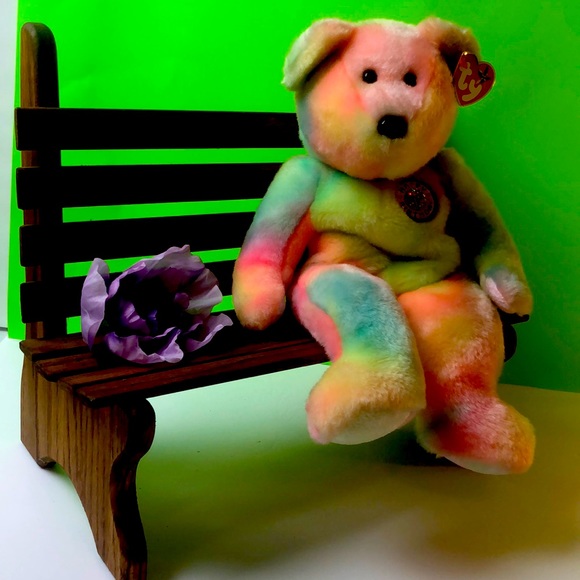Toys | Bb Bear Birthday Bear Tydye Ty Buddy Rainbow | Poshmark